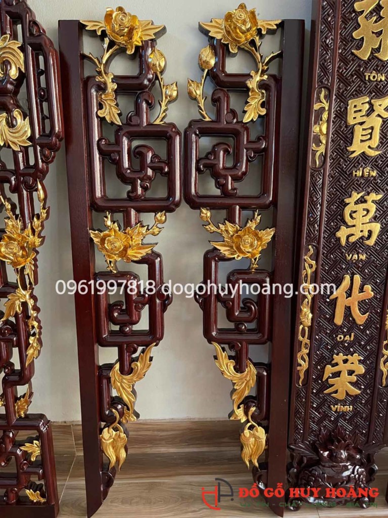 Cửa Võng Đại Tự Câu Đối Gỗ Gụ - Đồ gỗ Huy Hoàng
