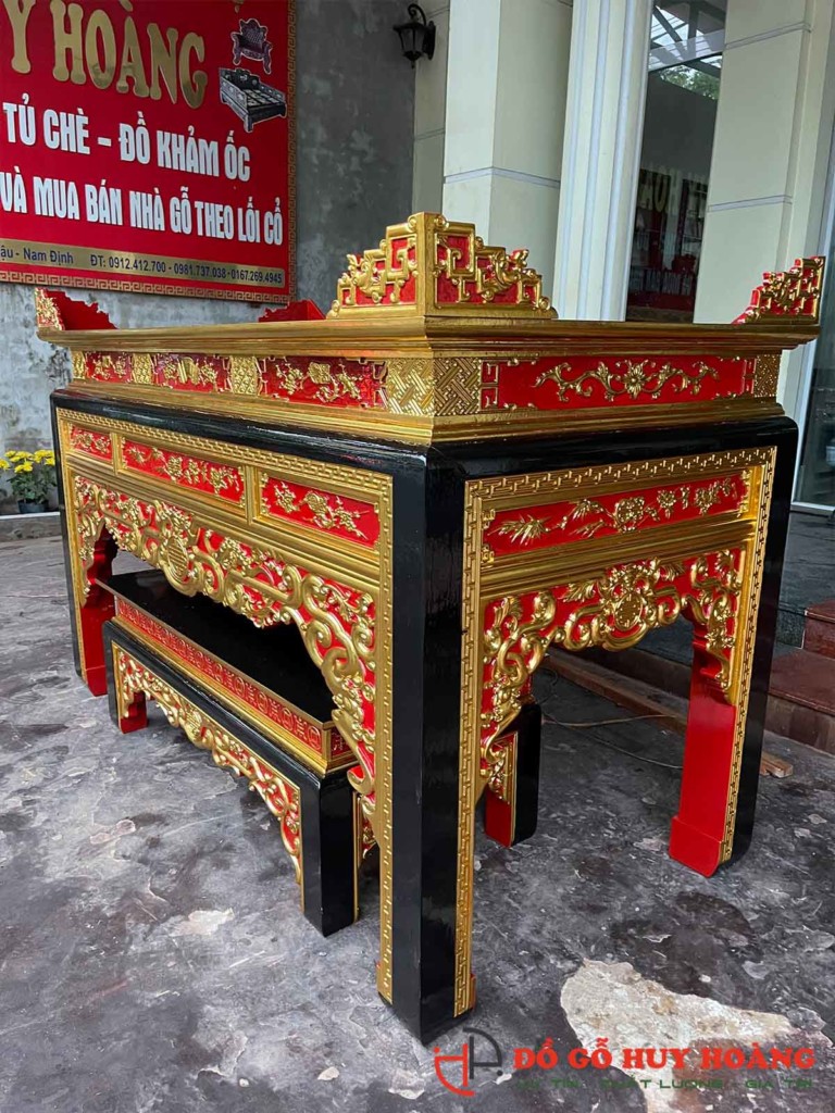 Án Gian Bàn Thờ Sơn Son Thiếp Vàng Đẹp - Đồ gỗ Huy Hoàng